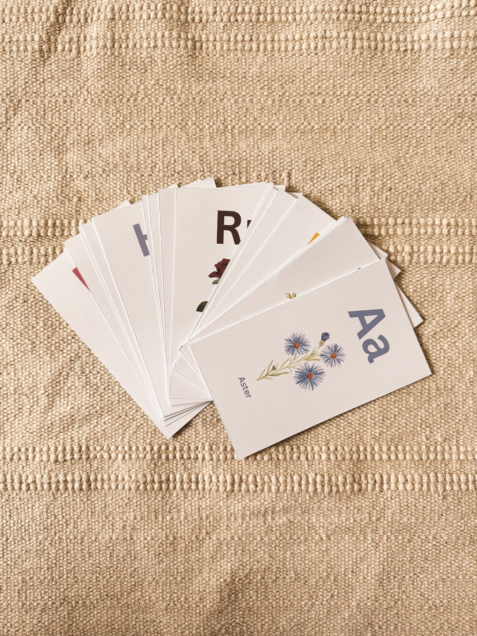 Printable Flower Alphabet Flashcards - Educational Floral Learning ...