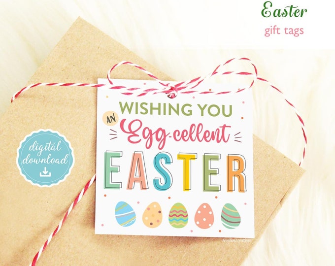 Wishing You an Eggcellent Easter Printable Tags, Instant Download ...