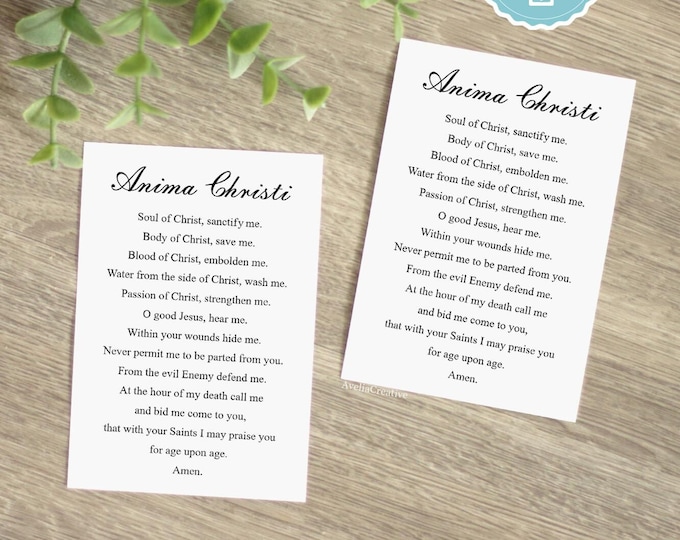 Anima Christi Printable Prayer Card, Instant Download, Catholic Prayer ...