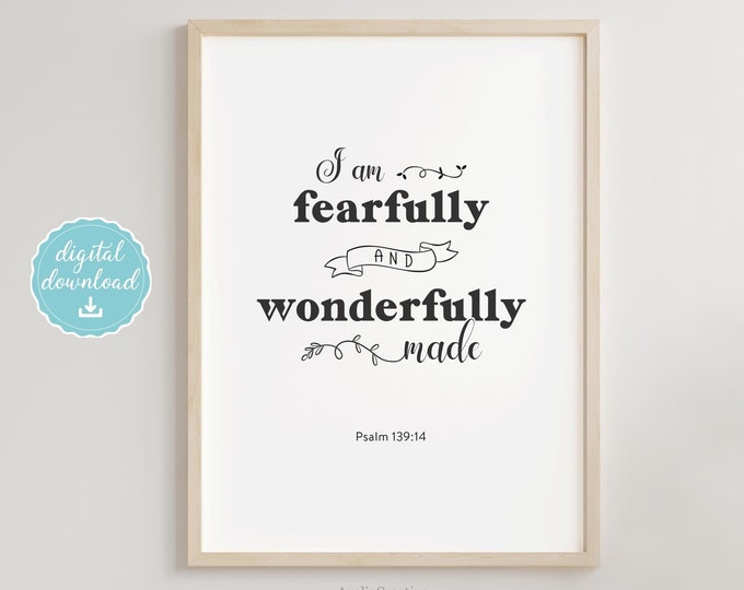 Psalm 139:14 I Am Fearfully and Wonderfully Made Rolled Poster 5x7 to ...