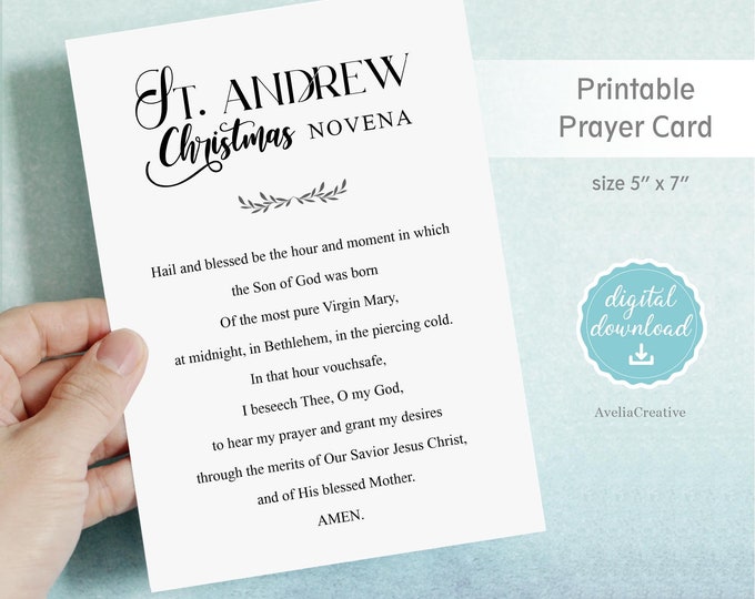 St. Andrew Christmas Novena Prayer Card, Instant Download, Advent ...