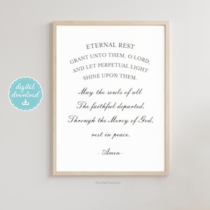 Eternal Rest Prayer Card - Etsy