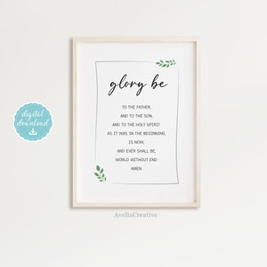 Glory Be Wall Art, Instant Download, Catholic Prayer, Printable Glory ...