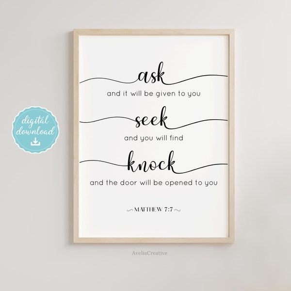 Ask Seek Knock - Etsy
