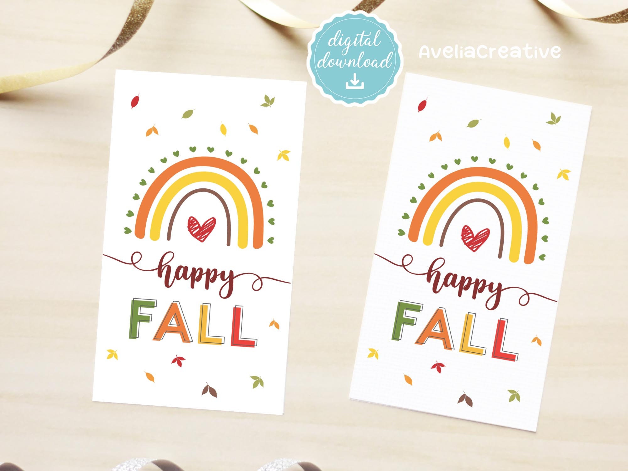 Printable Fall Gift Tags Instant Download Happy Fall Gift - Etsy Canada