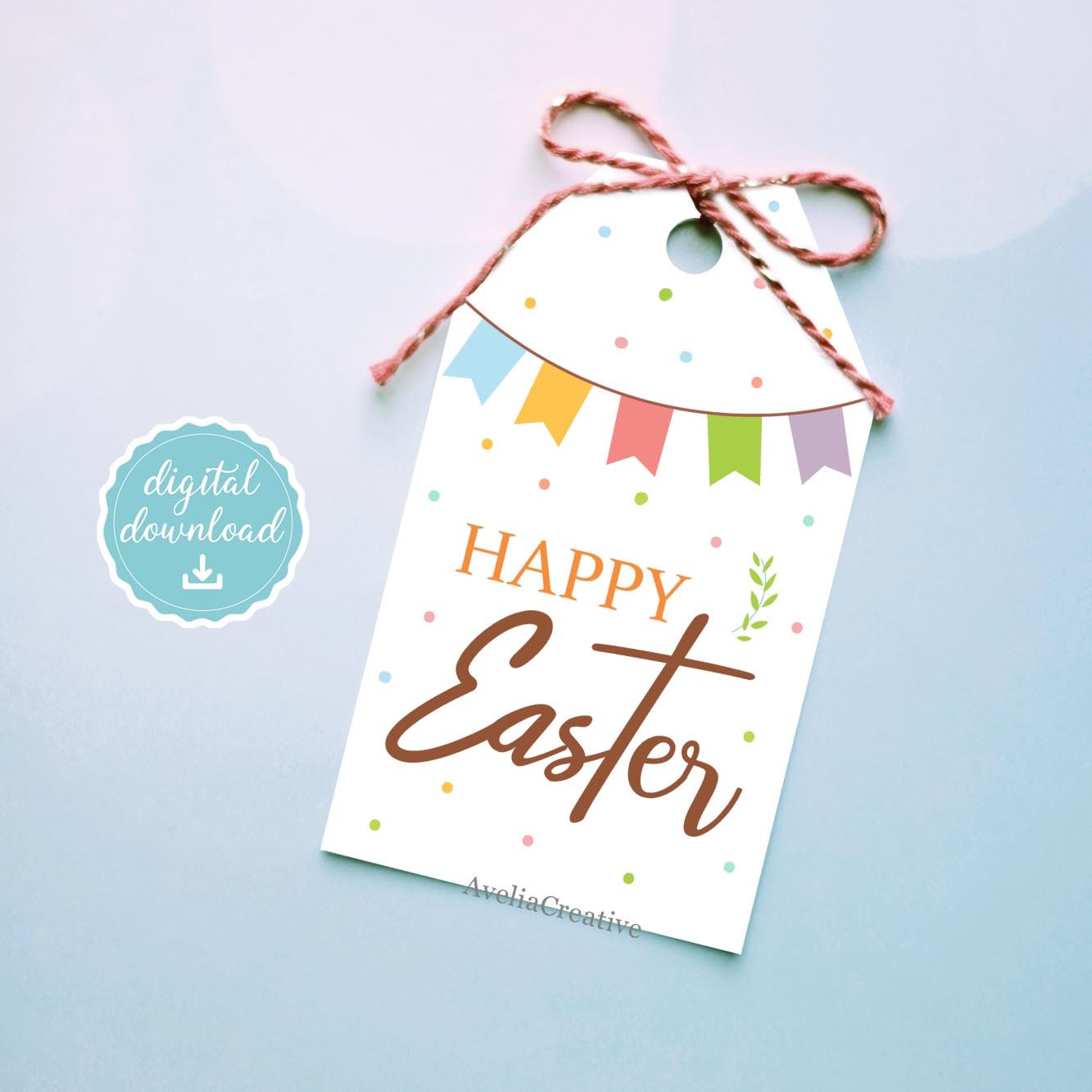 Happy Easter Printable Tags, Instant Download, Happy Easter Gift Tags ...