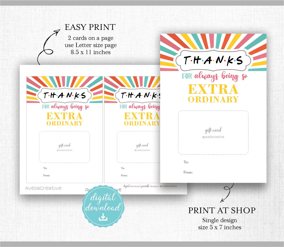 Staff Appreciation Gift Card Holder, Instant Download, Thank You for ...