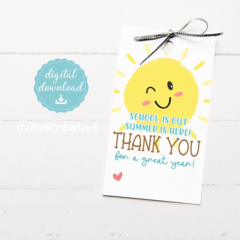 Teacher Appreciation Gift Tags School is Out Summer is Here - Etsy