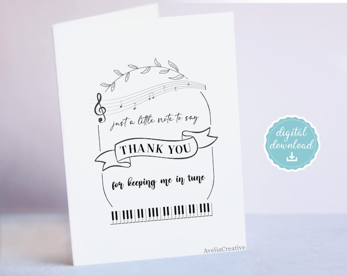 Music Teacher Printable Card, Instant Download, Thank You for Keeping ...