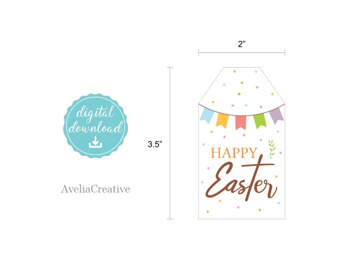Happy Easter Printable Tags, Instant Download, Happy Easter Gift Tags ...