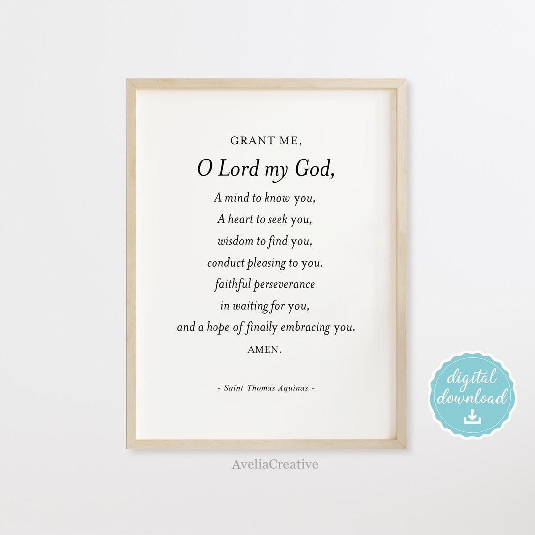 St. Thomas Aquinas Quote Wall Art, Instant Download, Printable Catholic ...