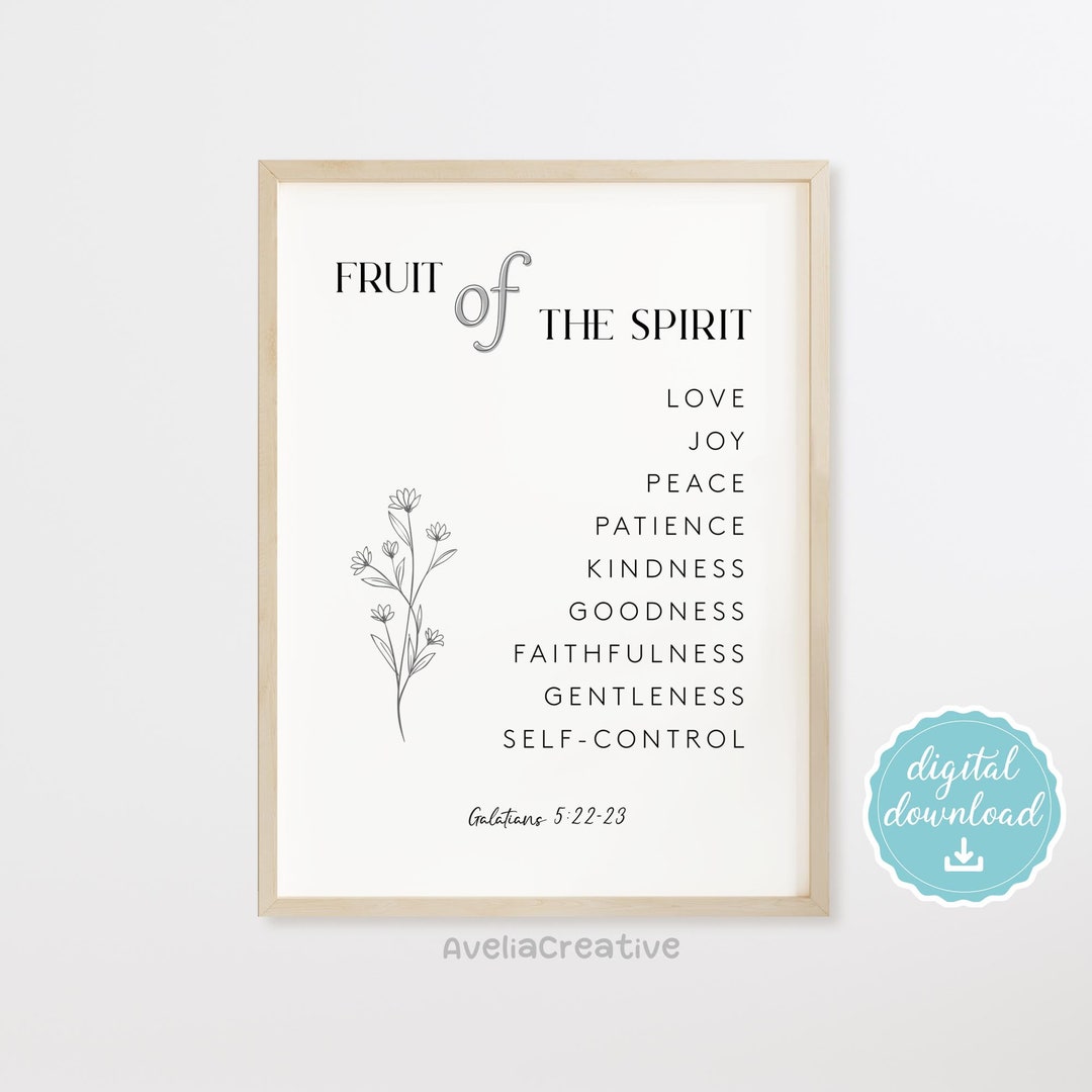 Galatians 5:22-23 Fruit of the Spirit Printable Wall Art, Instant ...