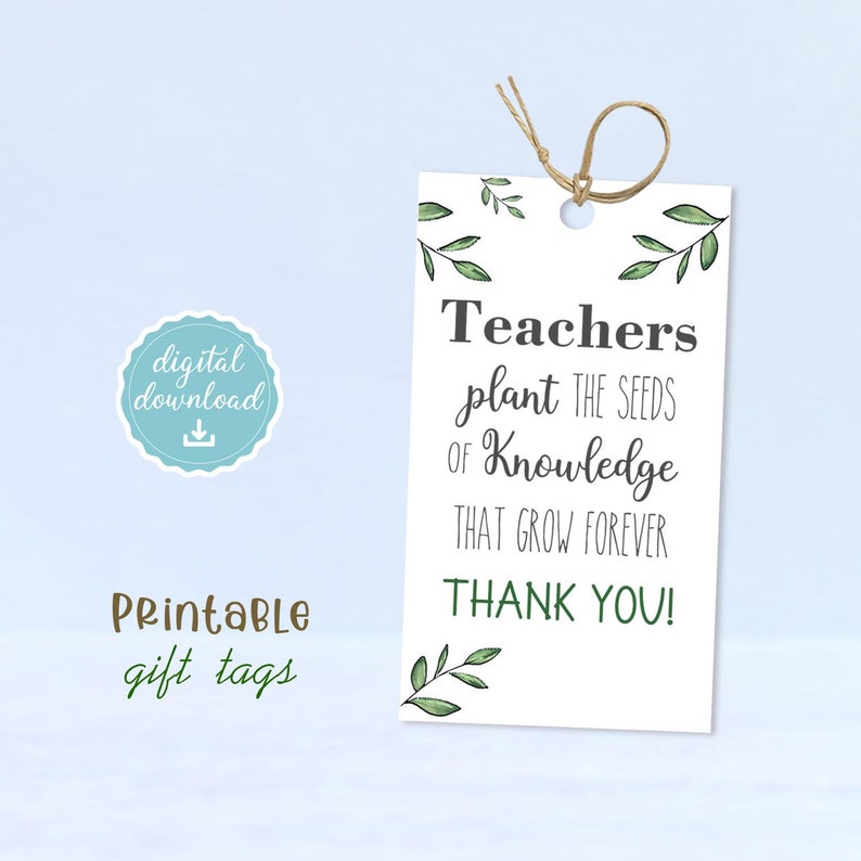 Teacher Appreciation Gift Tags Instant Download Teacher - Etsy