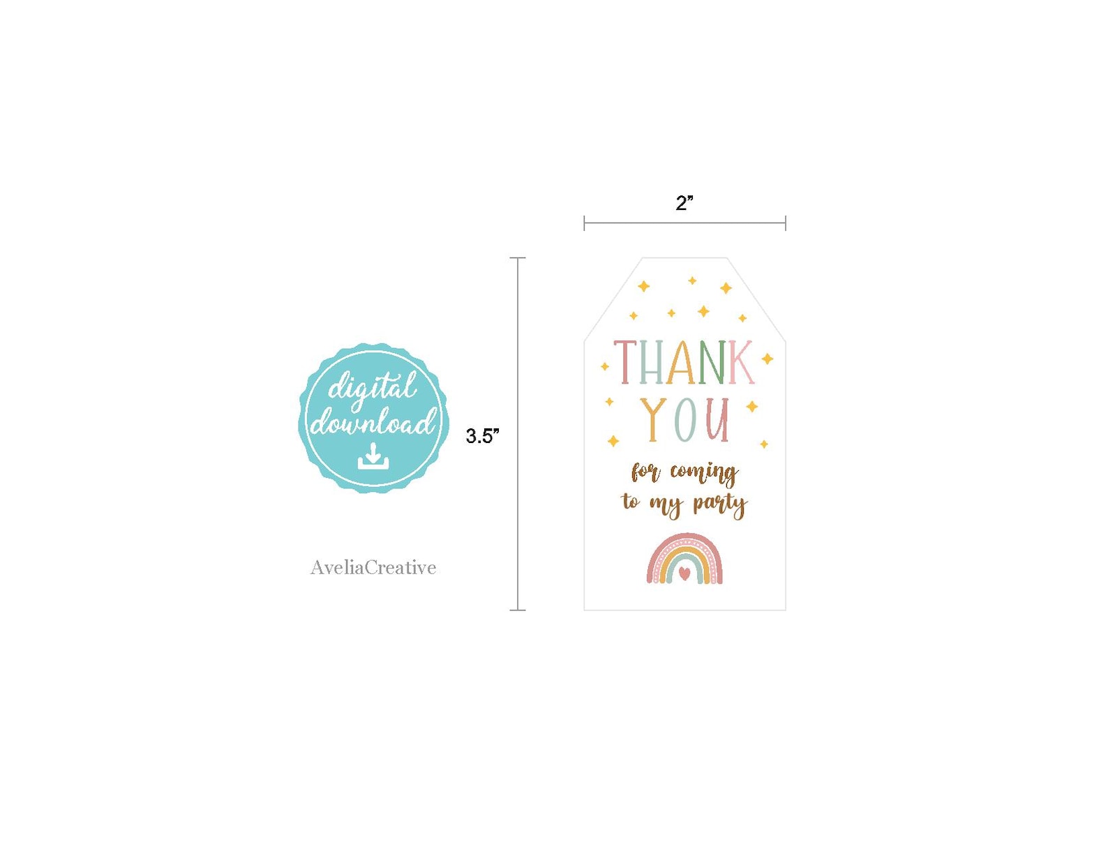 Thank You Party Tags, Instant Download, Thank You for Coming to My ...