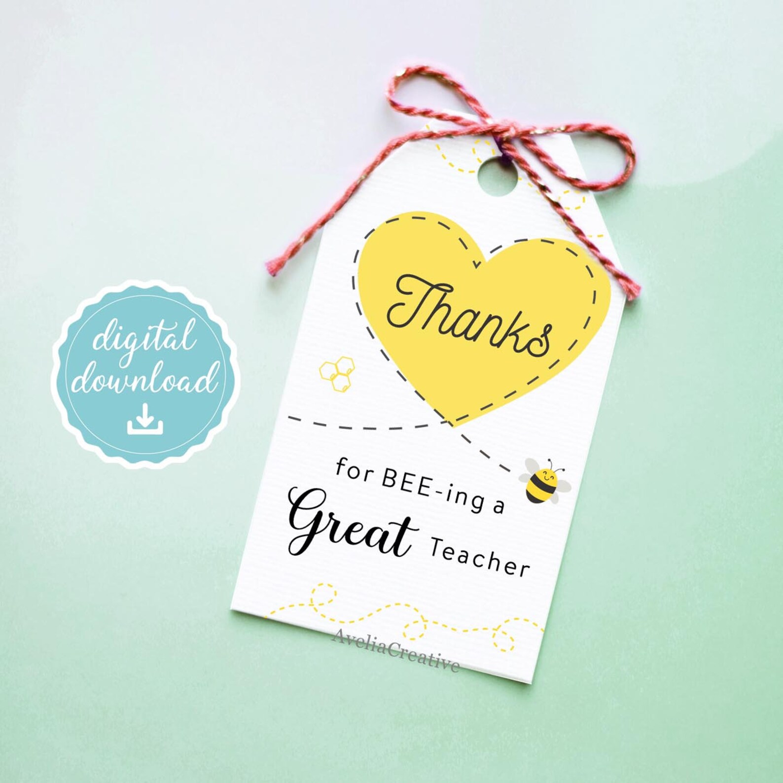 Teacher Appreciation Gift Tags, Instant Download, Thanks for Bee-ing a ...