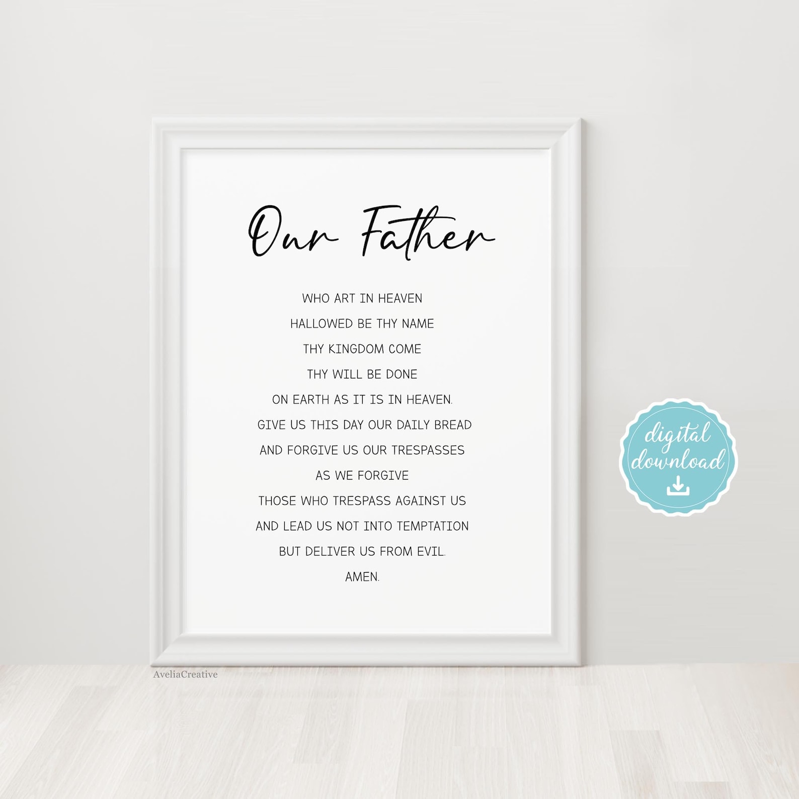 Our Father Prayer Printable Wall Art, Instant Download, the Lord's ...