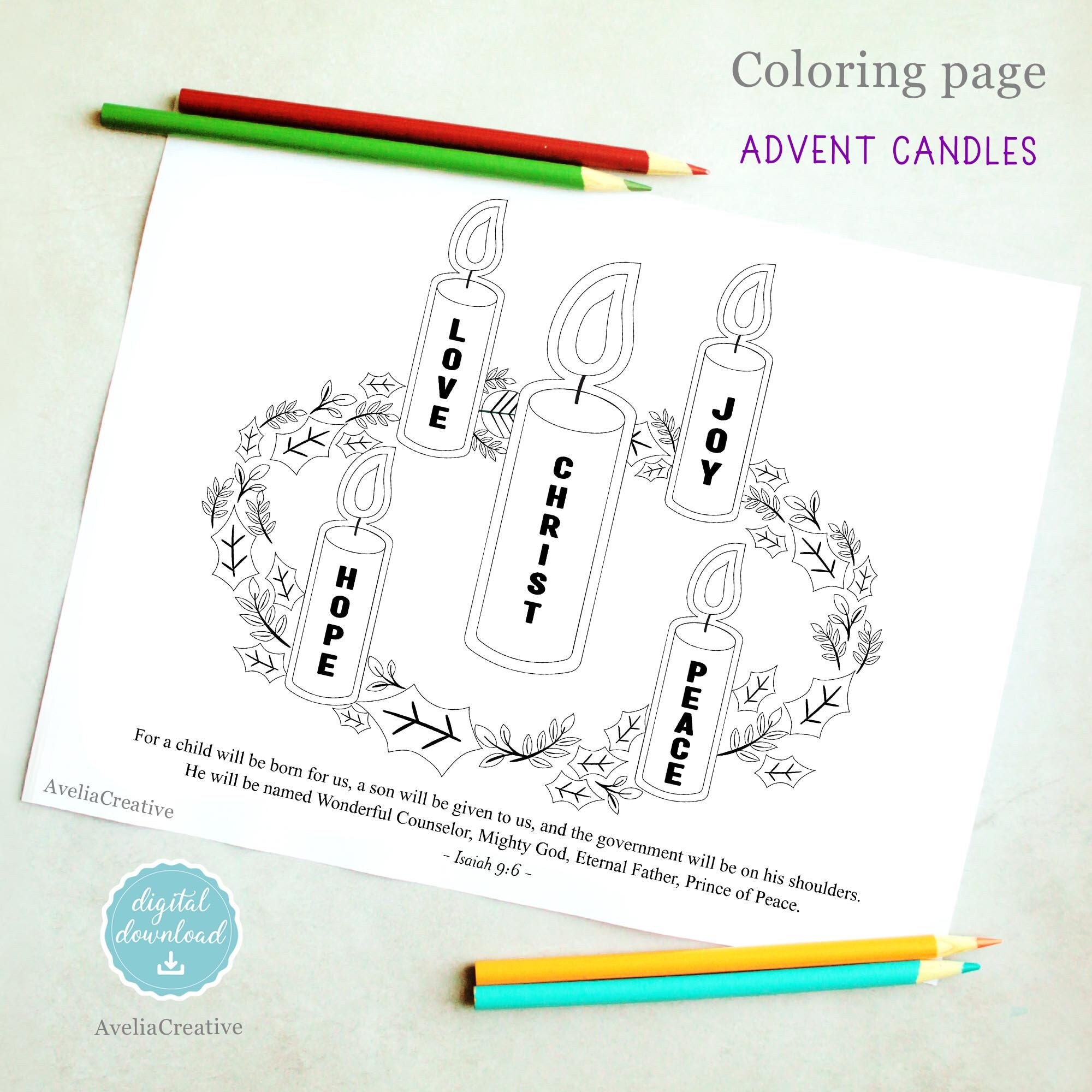 Advent Wreath Coloring Pages Free Printable [2025]