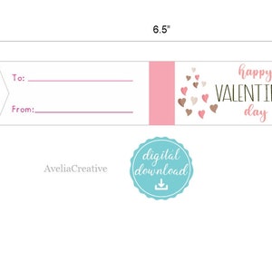 Valentine Printable Pencil Tags, Instant Download, Printable Valentine ...