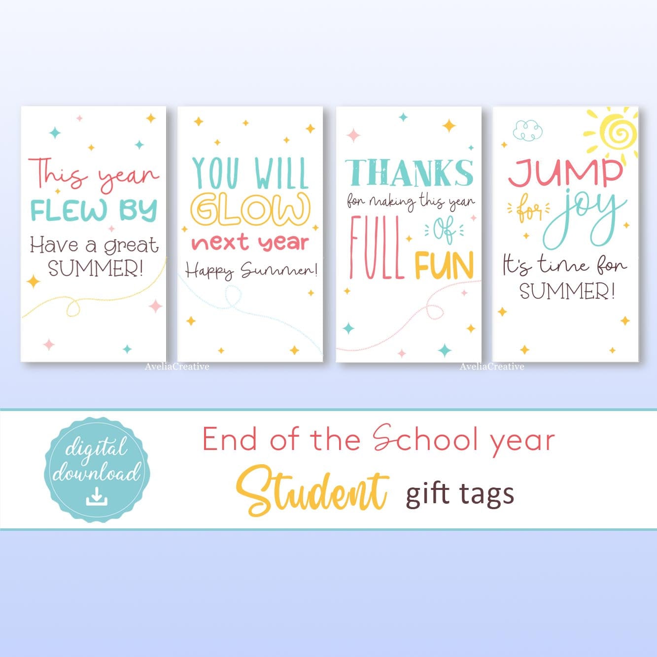 Student Printable Gift Tags, Instant Download, Printable Students Favor ...