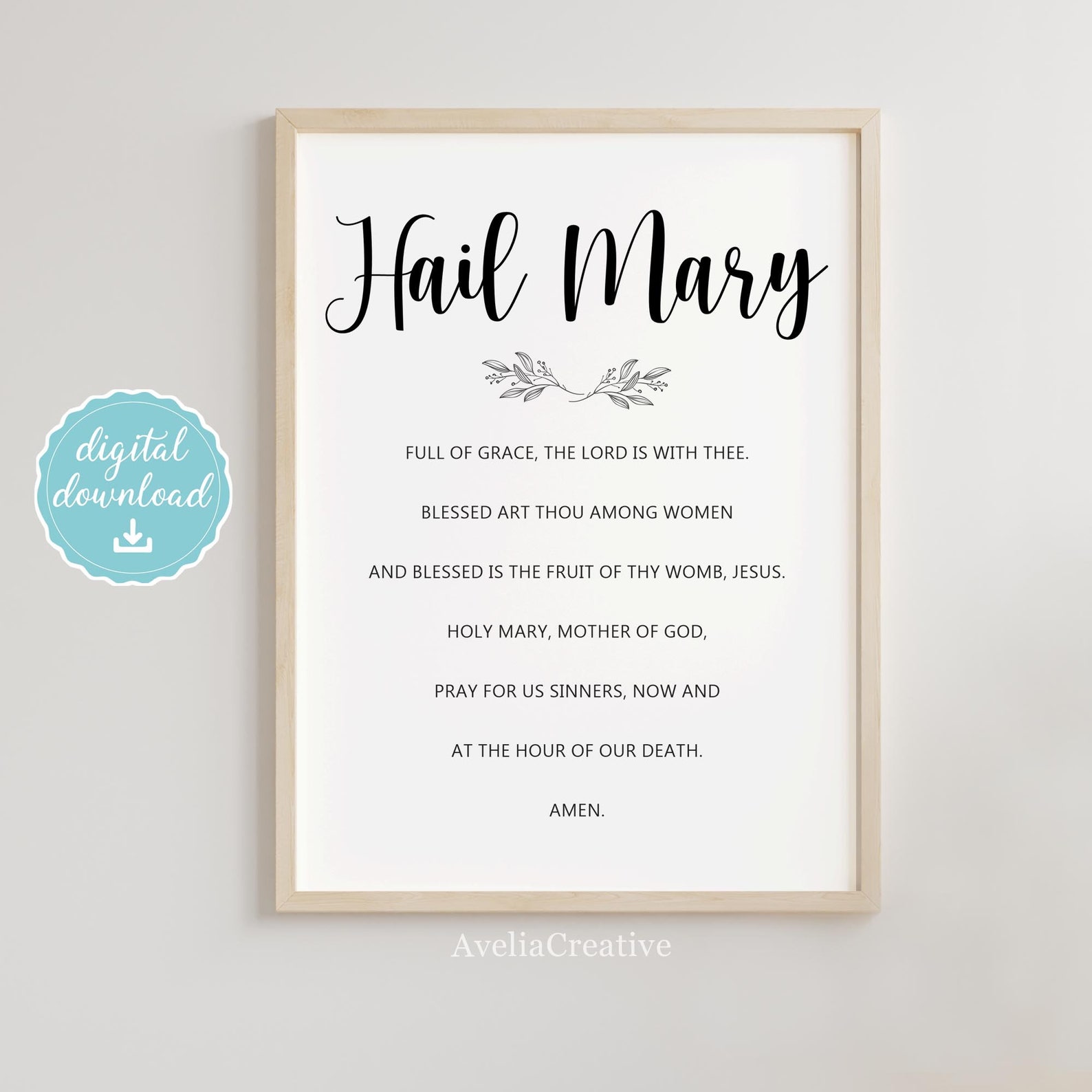 Our Father Hail Mary Glory Be Prayer Wall Art, Instant Download, Set of ...