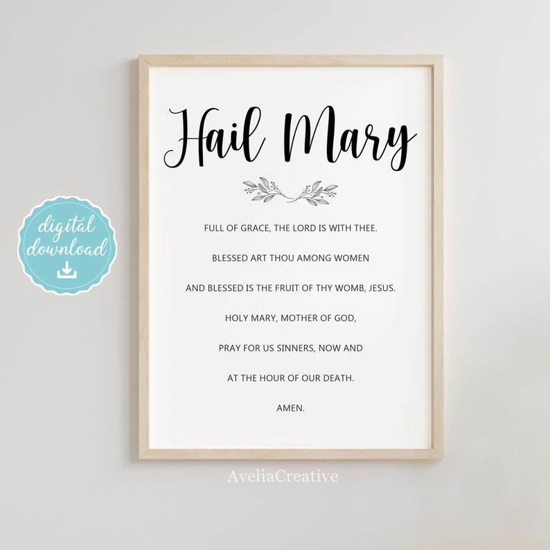 Our Father Hail Mary Glory Be Prayer Wall Art, Instant Download, Set of ...