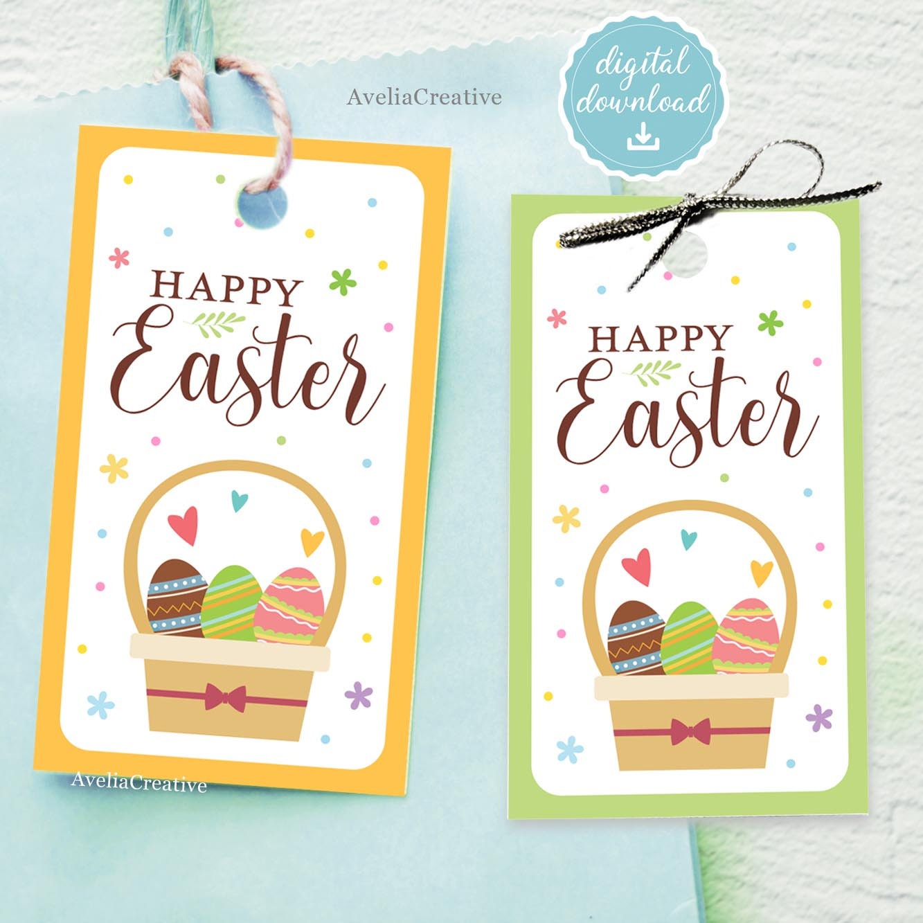 Happy Easter Gift Tags, Instant Download, Printable Tags Happy Easter ...