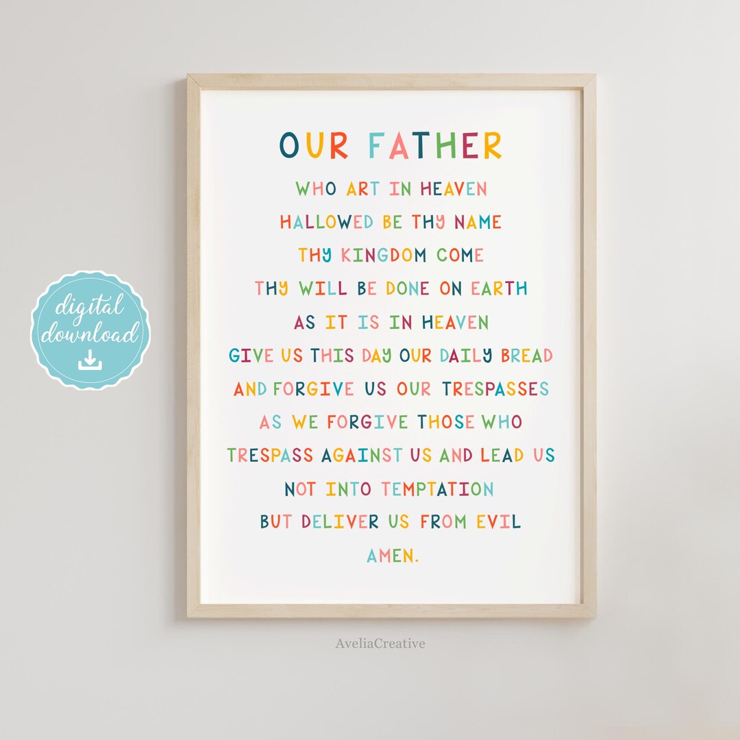 Our Father Prayer Wall Art, Instant Download, the Lords Prayer Our ...