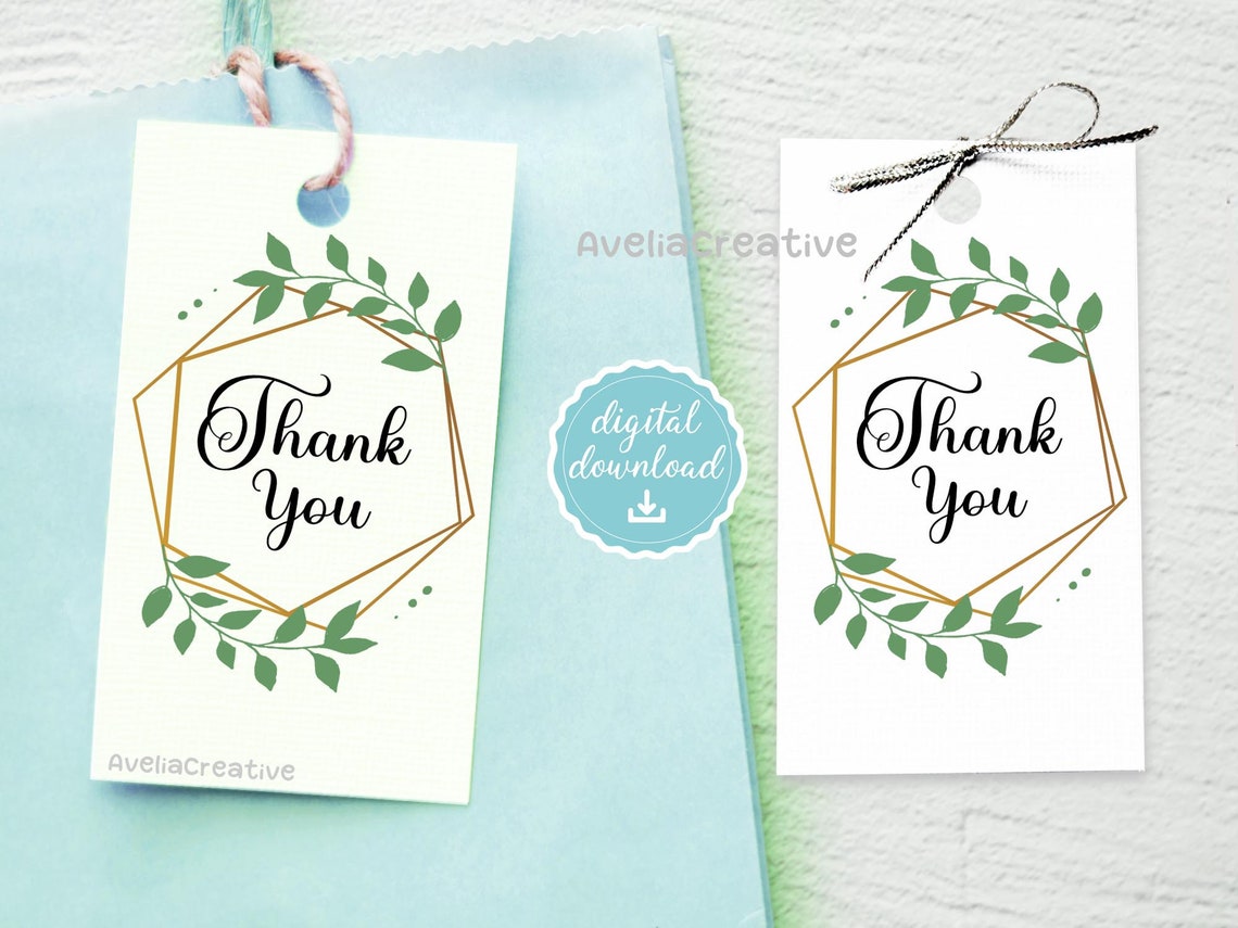 Printable Thank You Tag Instant Download Simple Thank You - Etsy