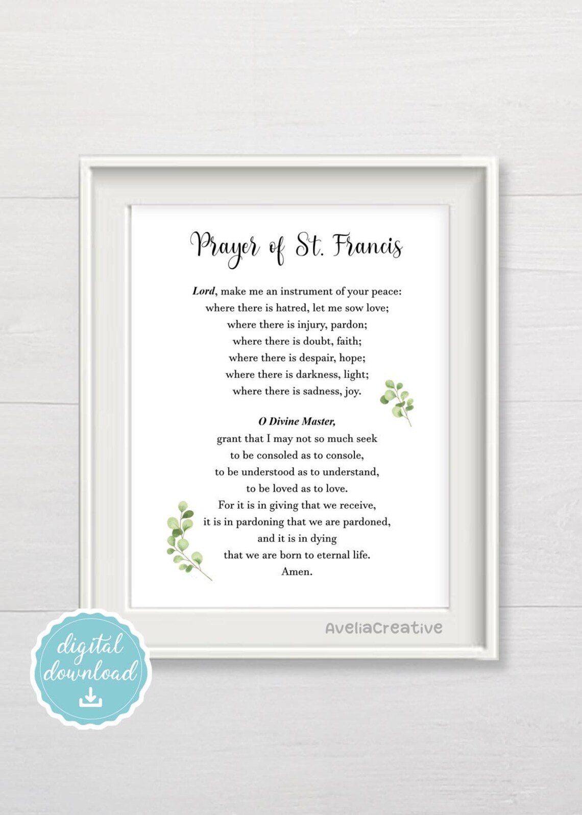 Prayer of St. Francis Wall Art Instant Download St. Francis - Etsy