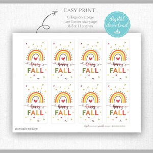 Printable Fall Gift Tags Instant Download Happy Fall Gift - Etsy Canada