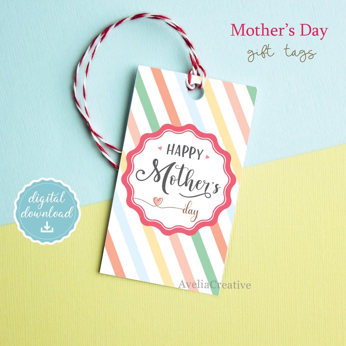 Happy Mother's Day Printable Tags, Instant Download, Mothers Day Favor ...