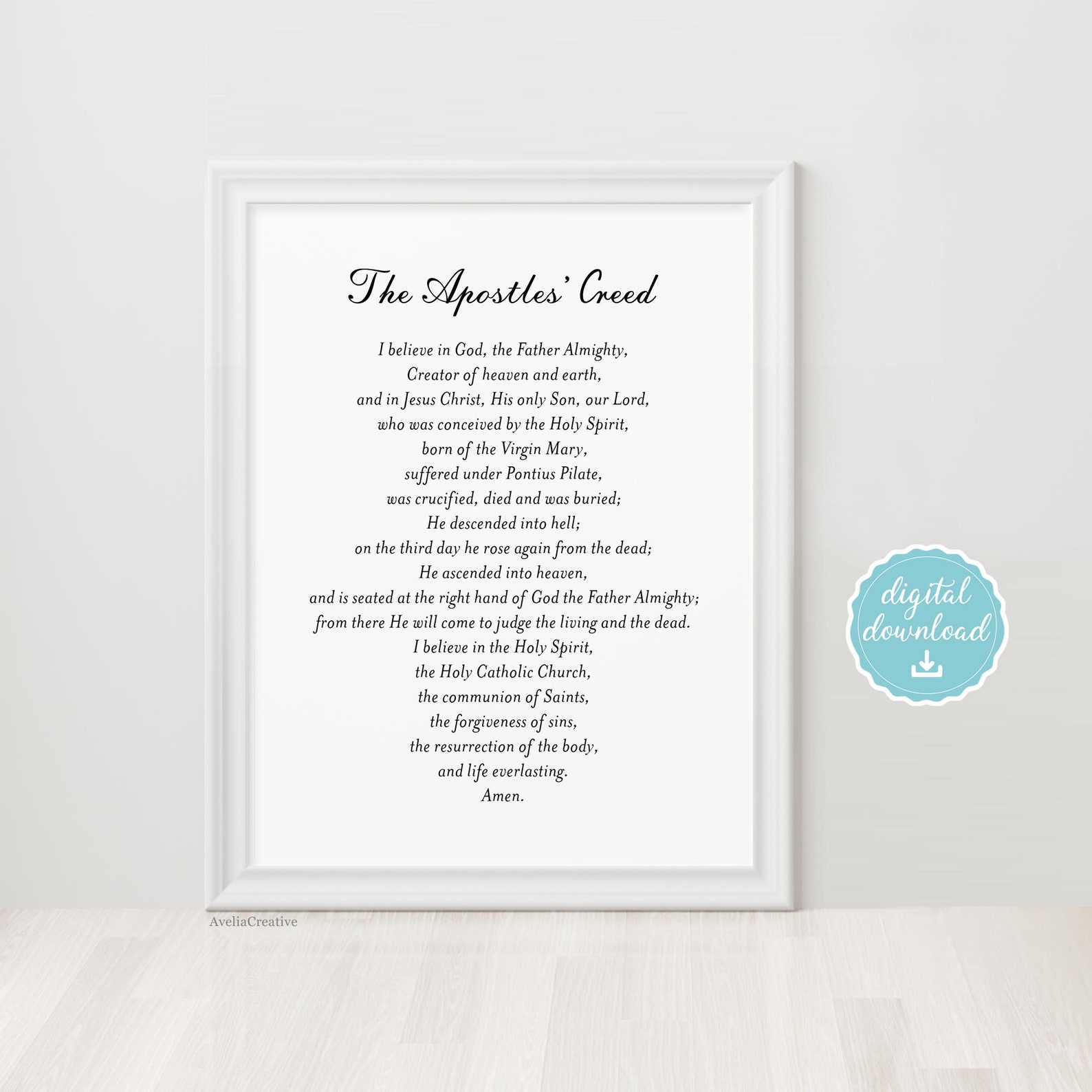 The Apostles Creed Printable, Instant Download, Catholic Prayer Wall ...