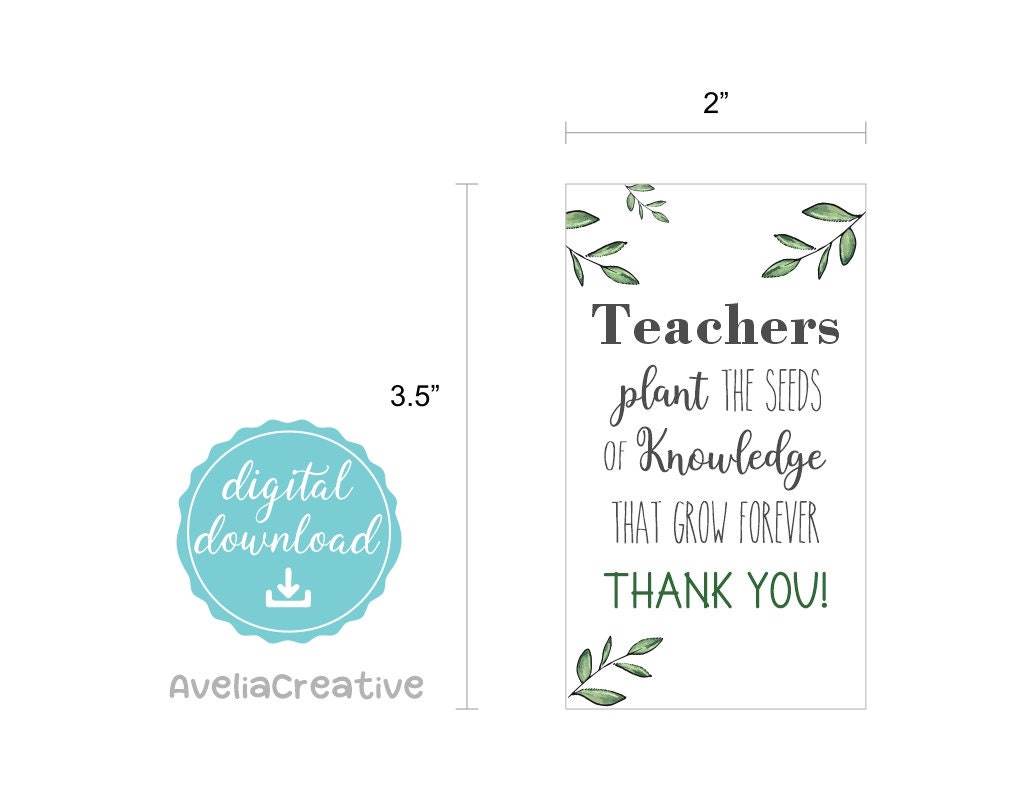 Teacher Appreciation Gift Tags Instant Download Teacher - Etsy