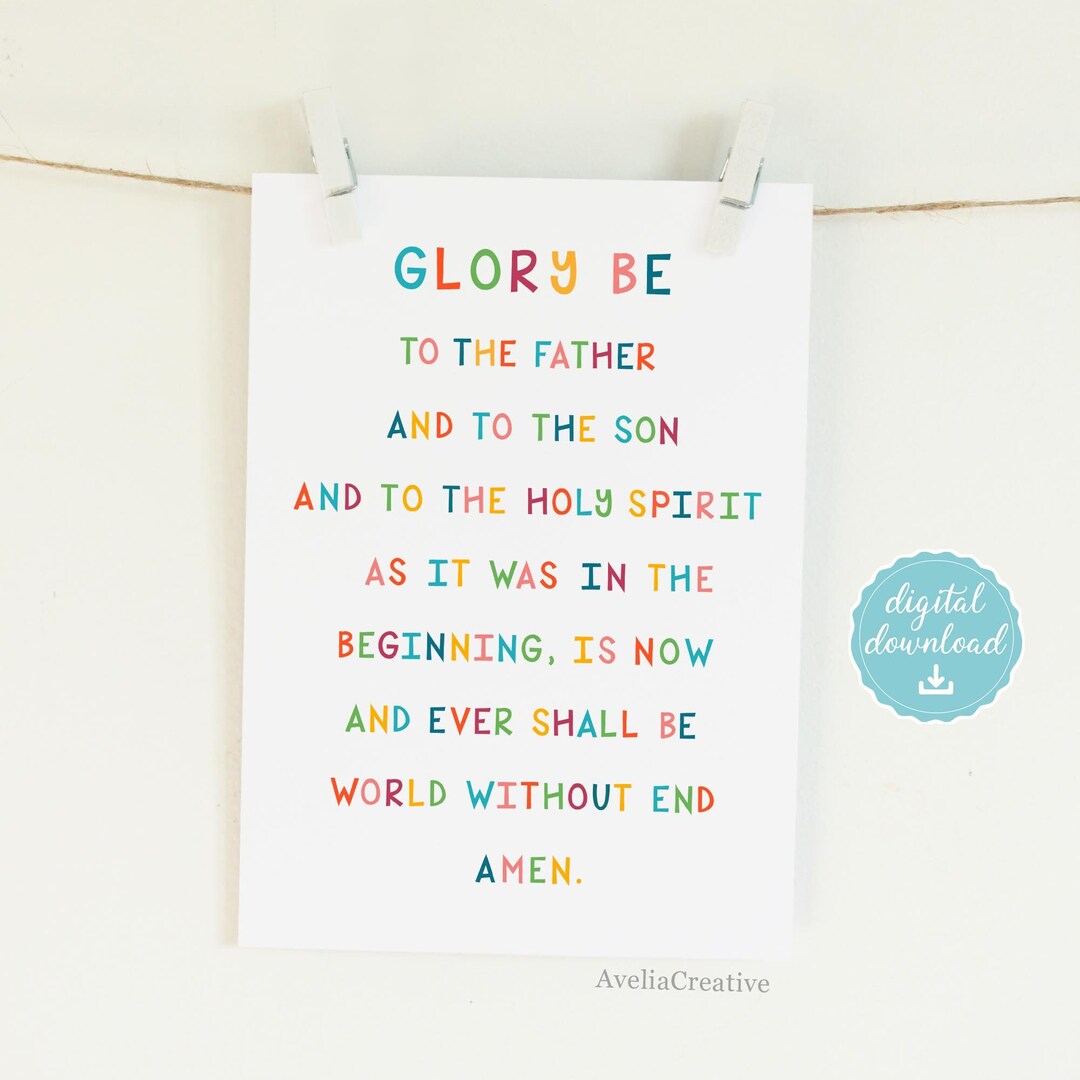 Glory Be Printable Wall Art, Instant Download, Catholic Prayer Nursery ...