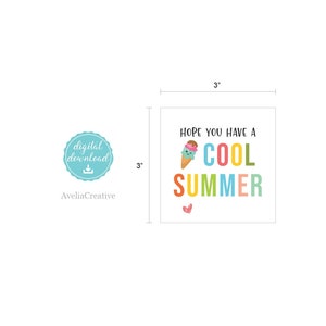 Summer Printable Tags, Instant Download, Have a Cool Summer, Summer ...