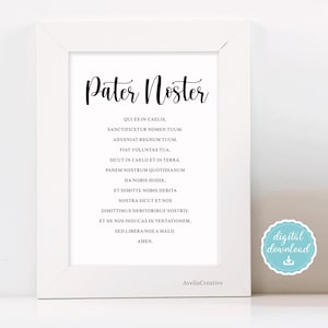 Pater Noster Printable Wall Art, Instant Download, Our Father in Latin ...