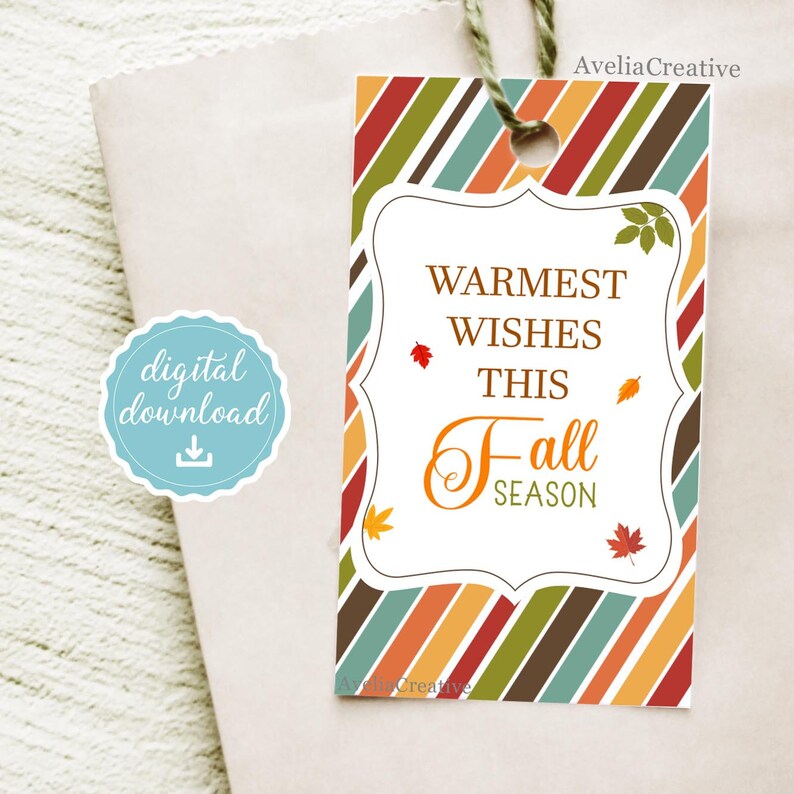 Printable Fall Gift Tags Instant Download Hello Fall Autumn - Etsy