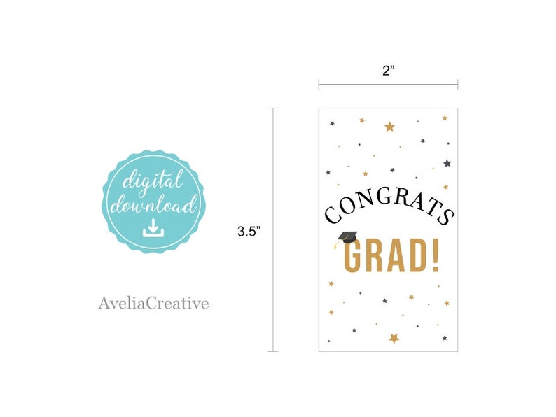 Graduation Gift Tags Instant Download Congrats Grad - Etsy