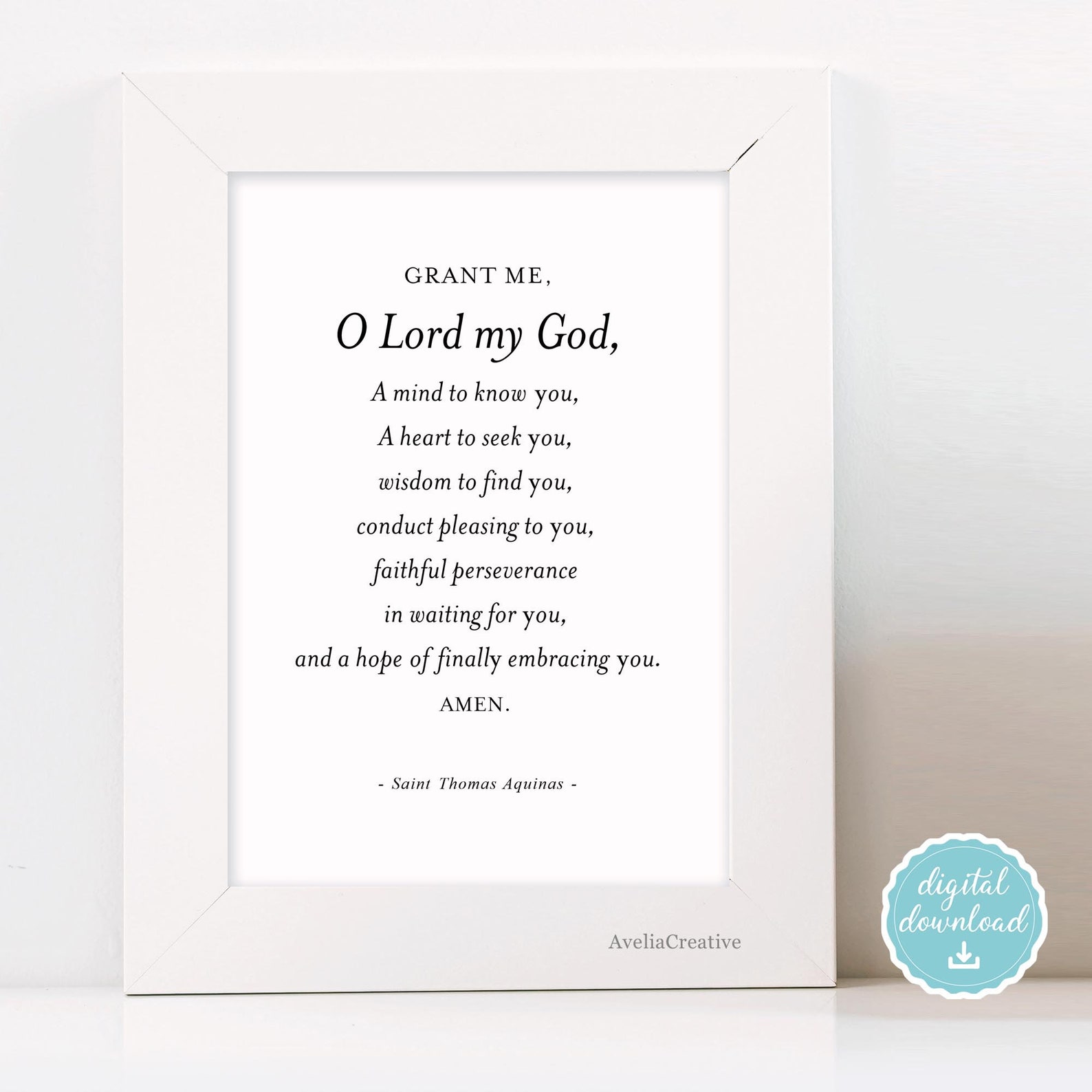 St. Thomas Aquinas Quote Wall Art, Instant Download, Printable Catholic ...