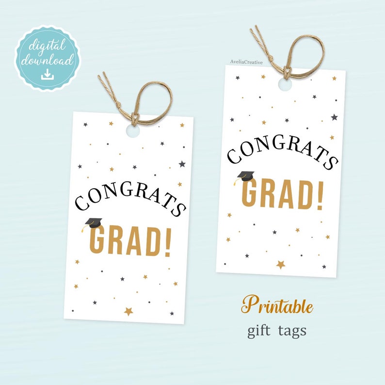 Graduation Gift Tags Instant Download Congrats Grad - Etsy