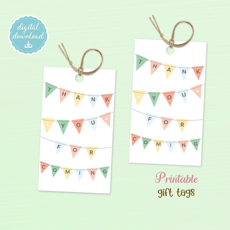 Printable Party Favor Tags, Instant Download, Thank You for Coming ...