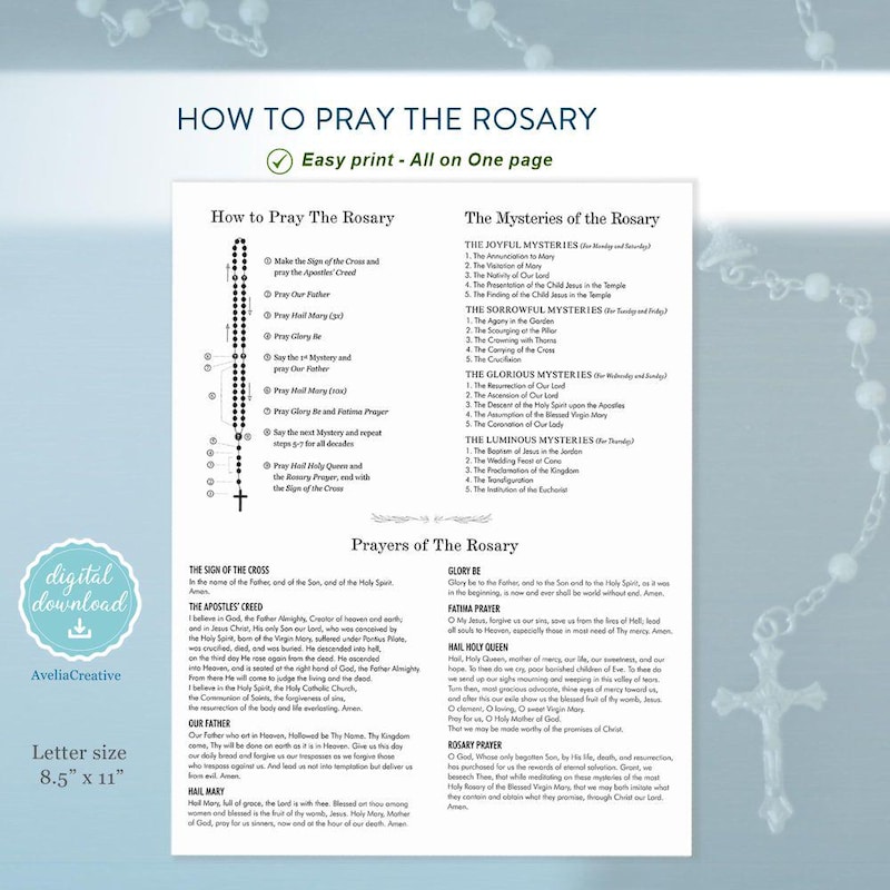 Rosary Download Template - Etsy