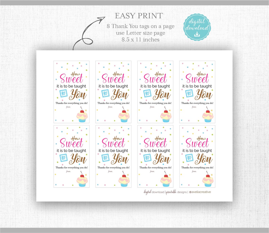 How Sweet It is to Be Taught by You Favor Tags Teacher - Etsy Canada