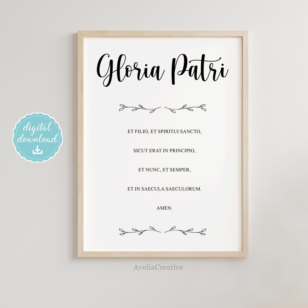 Gloria Patri Traditional Catholic Printable Prayer, Instant Download ...