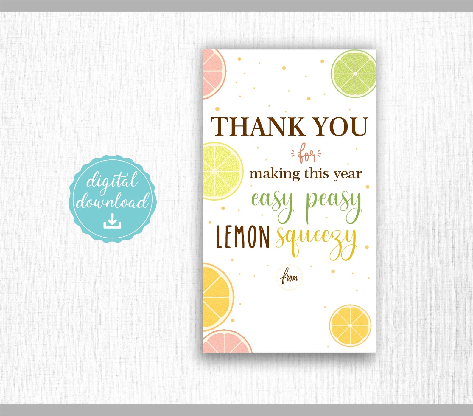 Thank You Gift Tags Thank You for Making This Year Easy Peasy - Etsy