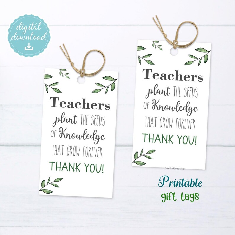 Teacher Appreciation Gift Tags Instant Download Teacher - Etsy