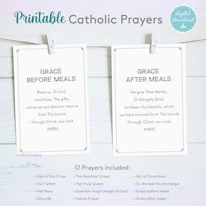 Catholic Prayers Card Bundle, Instant Download, Printable Catholic ...