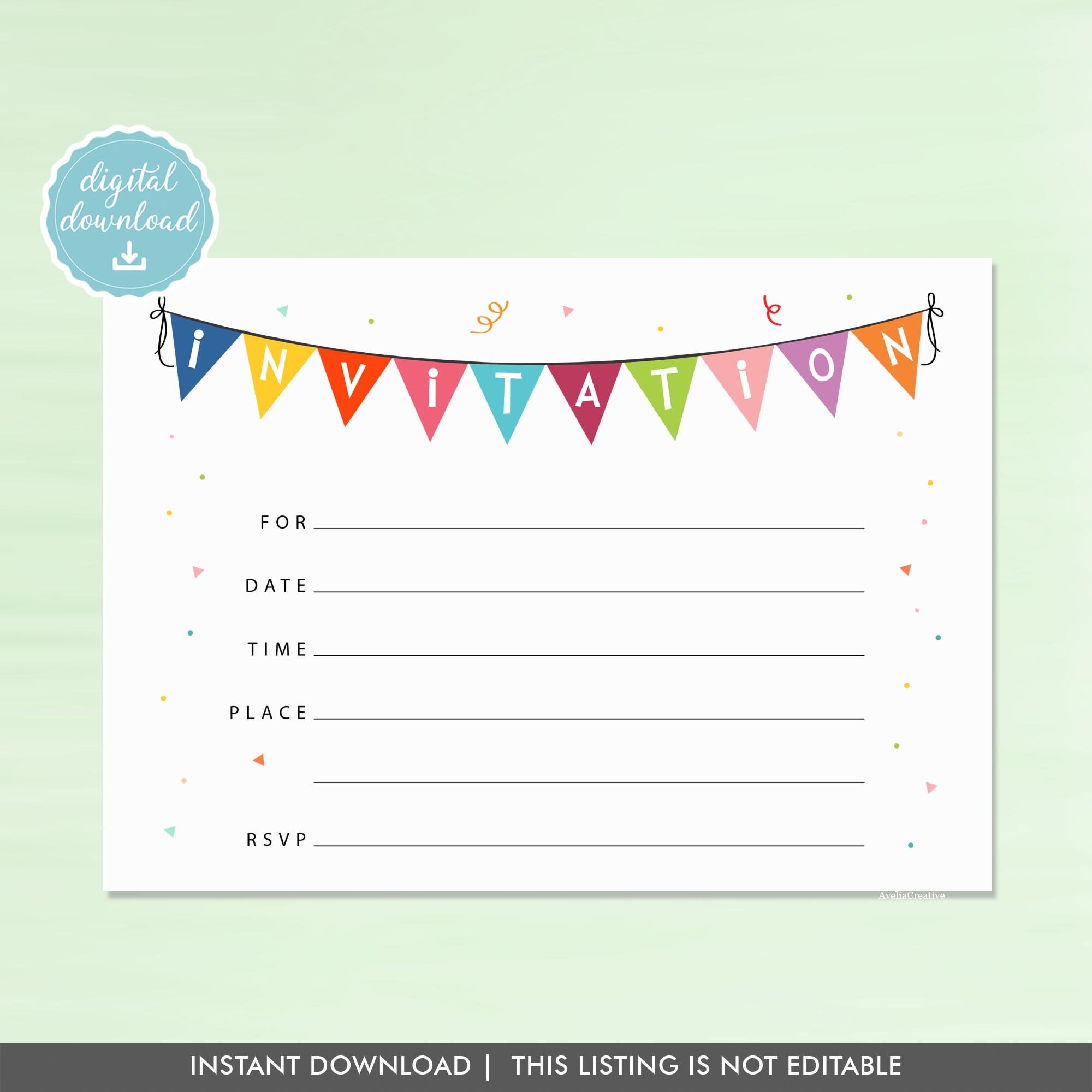 Blank invitation template store