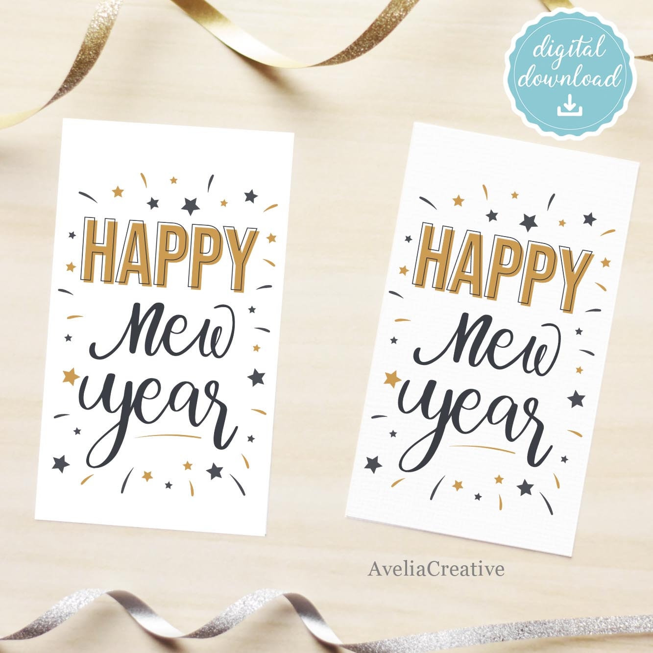 Printable New Year Gift Tags Instant Download Happy New Year - Etsy Canada