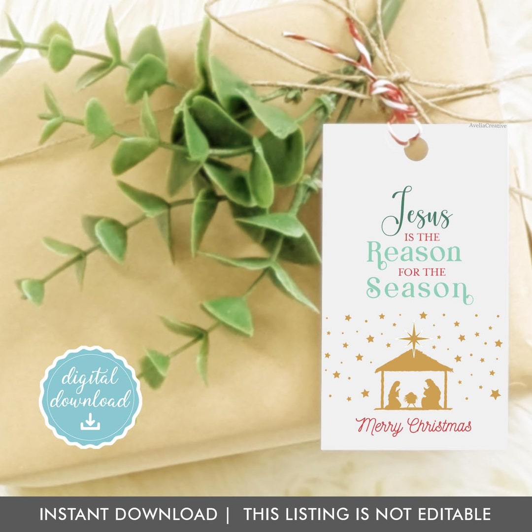 Printable Christmas Gift Tags Instant Download Jesus is the - Etsy